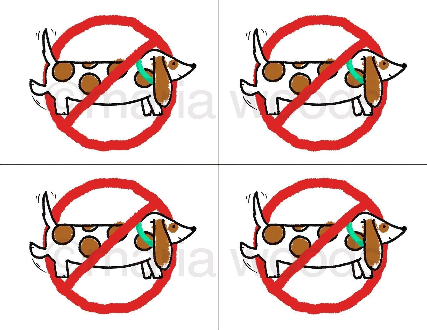 Printable Dog No Peeing Sign. Downloadable, Digital Art. Fun Keep off ...
