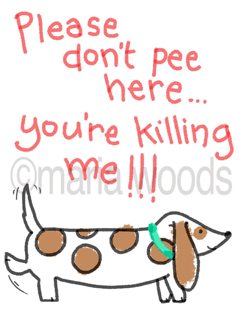 Printable Dog No Peeing Sign. Downloadable, Digital Art. Fun Keep off ...