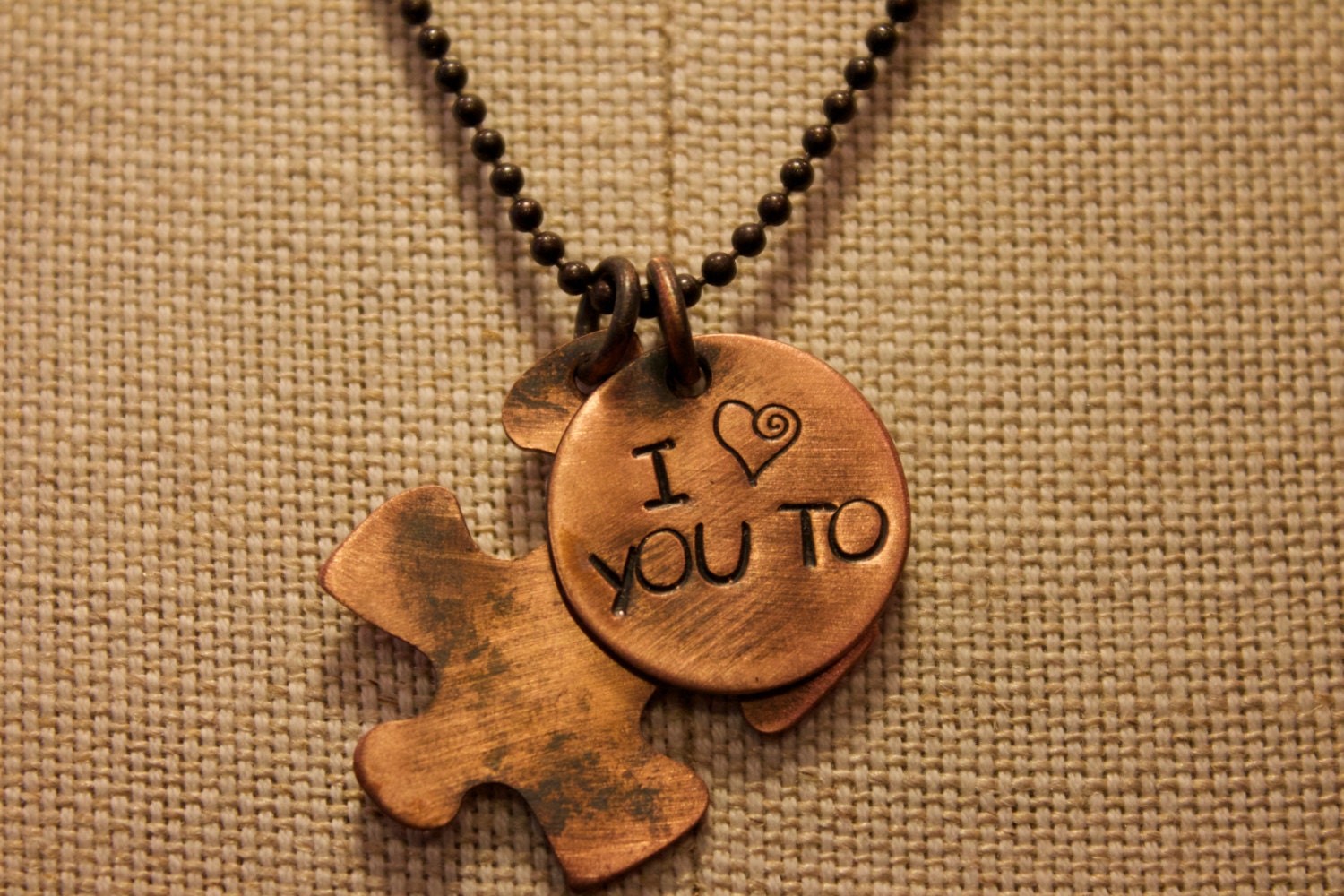 Collier de puzzle en cuivre - Bijoux qui nous konnects. - Etsy France