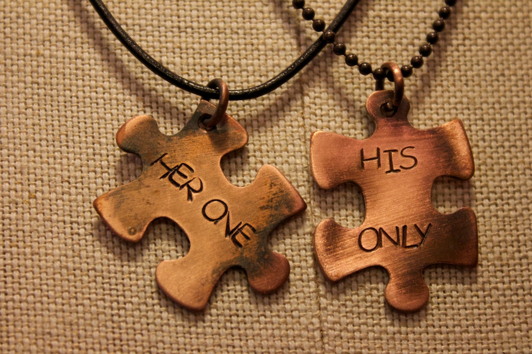 Collier de puzzle en cuivre - Bijoux qui nous konnects. - Etsy France