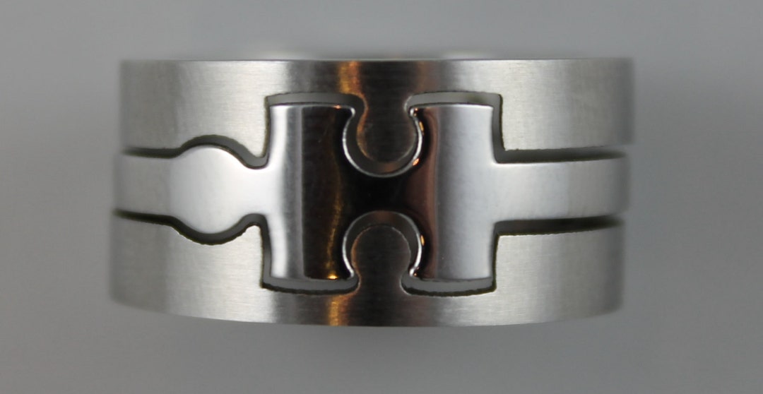 3 Piece Puzzle Ring - Stainless Steel - Etsy