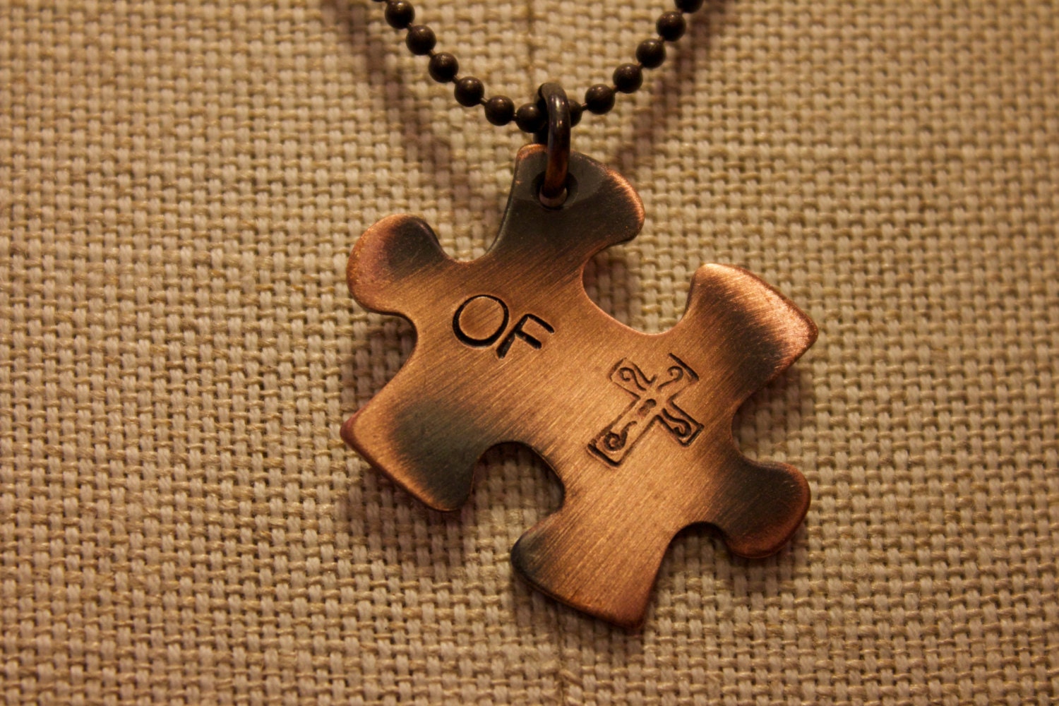 Collier de puzzle en cuivre - Bijoux qui nous konnects. - Etsy France