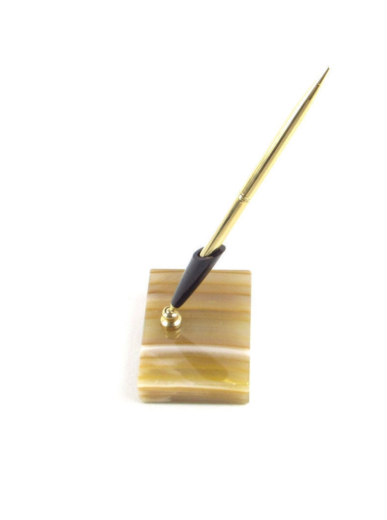 Classic Hollywood Regency Pen Holder on Marble Base - Etsy