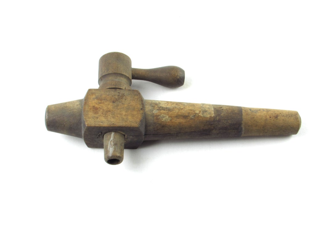 Large Antique Wooden Keg Spigot - Turn-of-the-century Antique Beer Keg ...