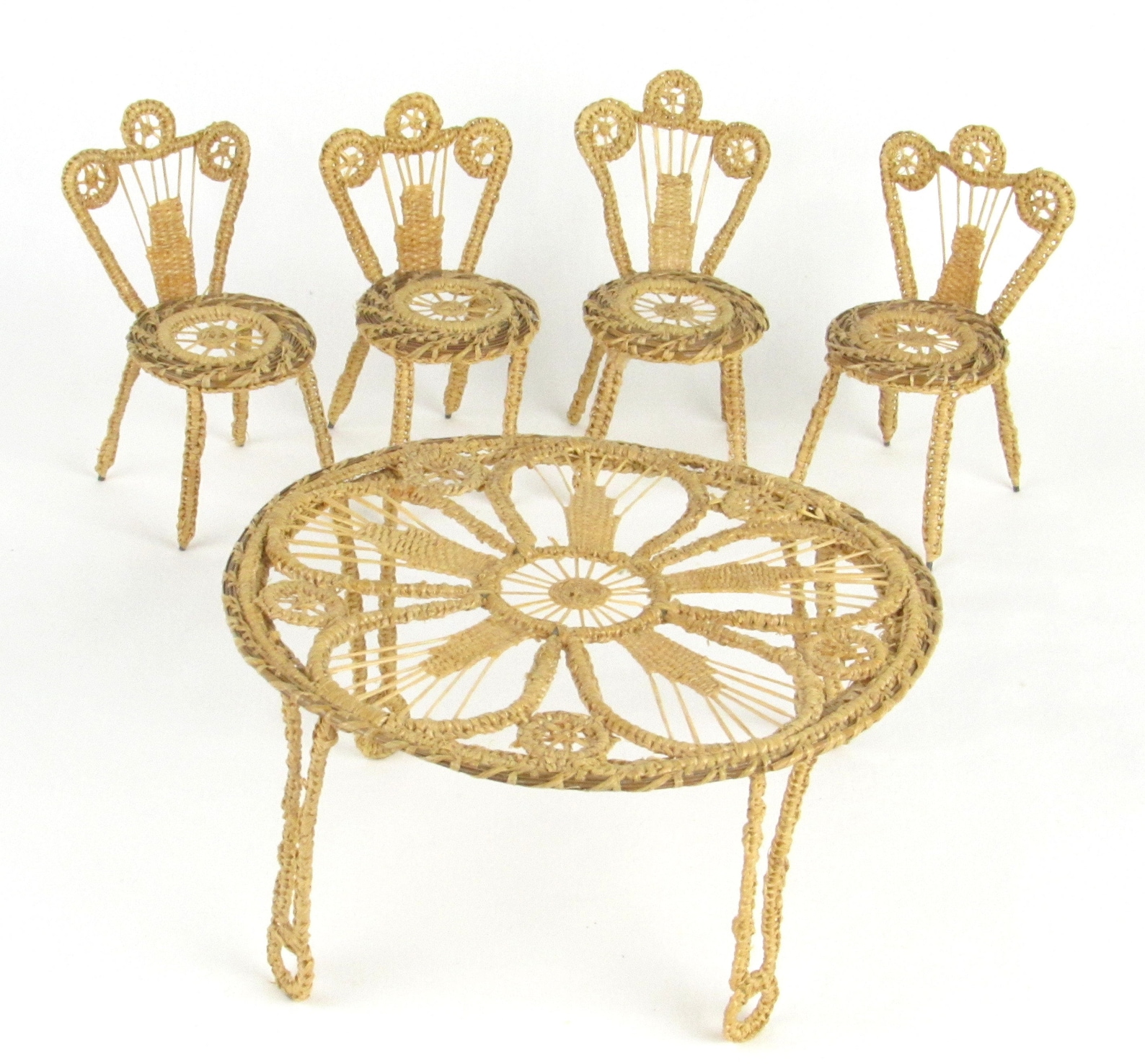 Fancy Miniature Wicker Doll Furniture Table and Chairs Set - Etsy