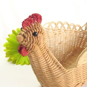 Wicker Rooster Basket - Easter Egg Holder - OOAK Table Centerpiece ...
