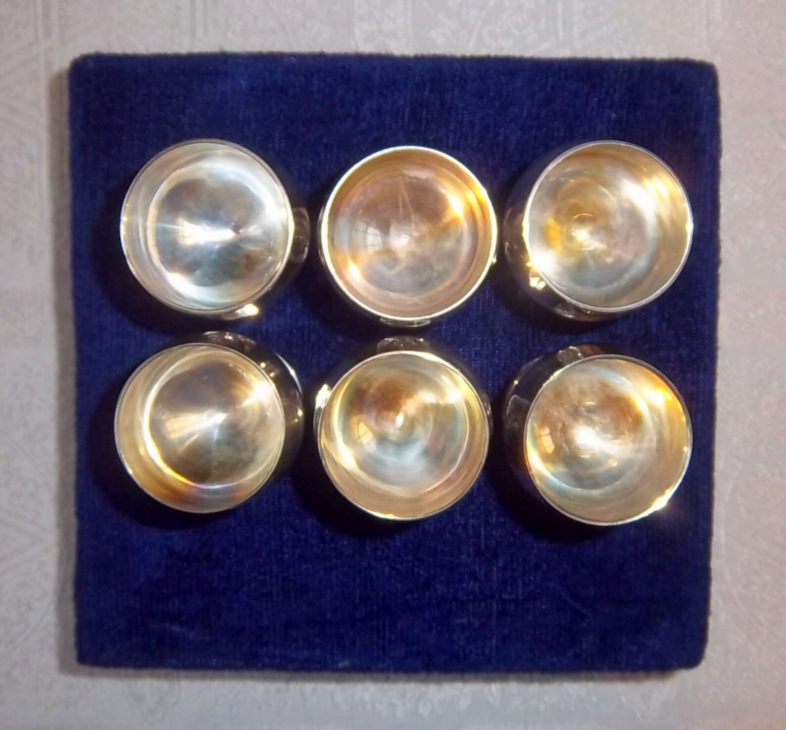 Silver Toasting Goblets in Royal Blue Lined Storage Case | Etsy