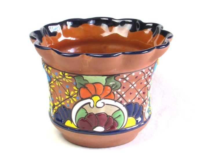 Large Colorful Mexican Planter Pot - Etsy