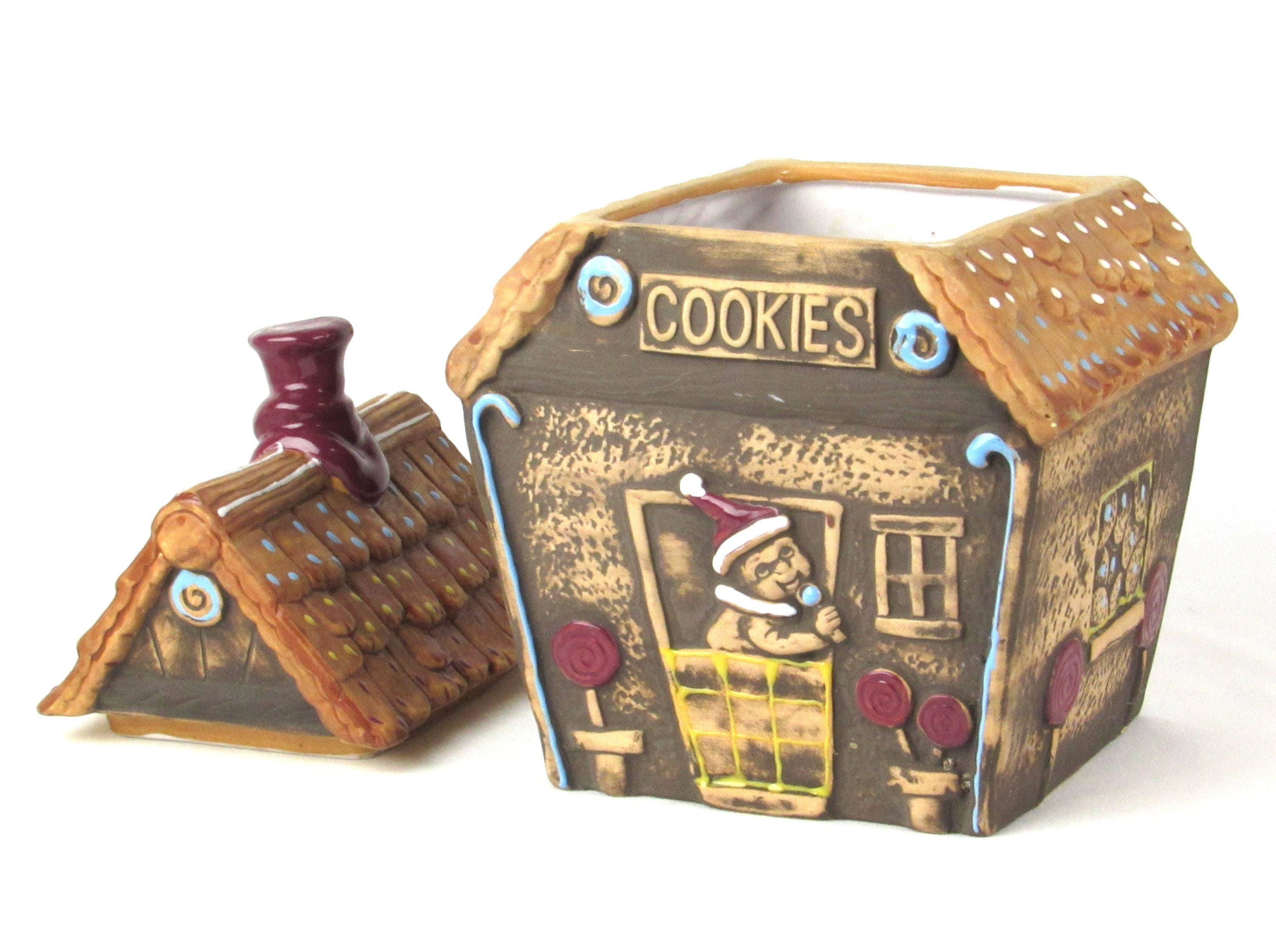 Gingerbread House Cookie Jar Mid Century Kitchen Storage | Etsy