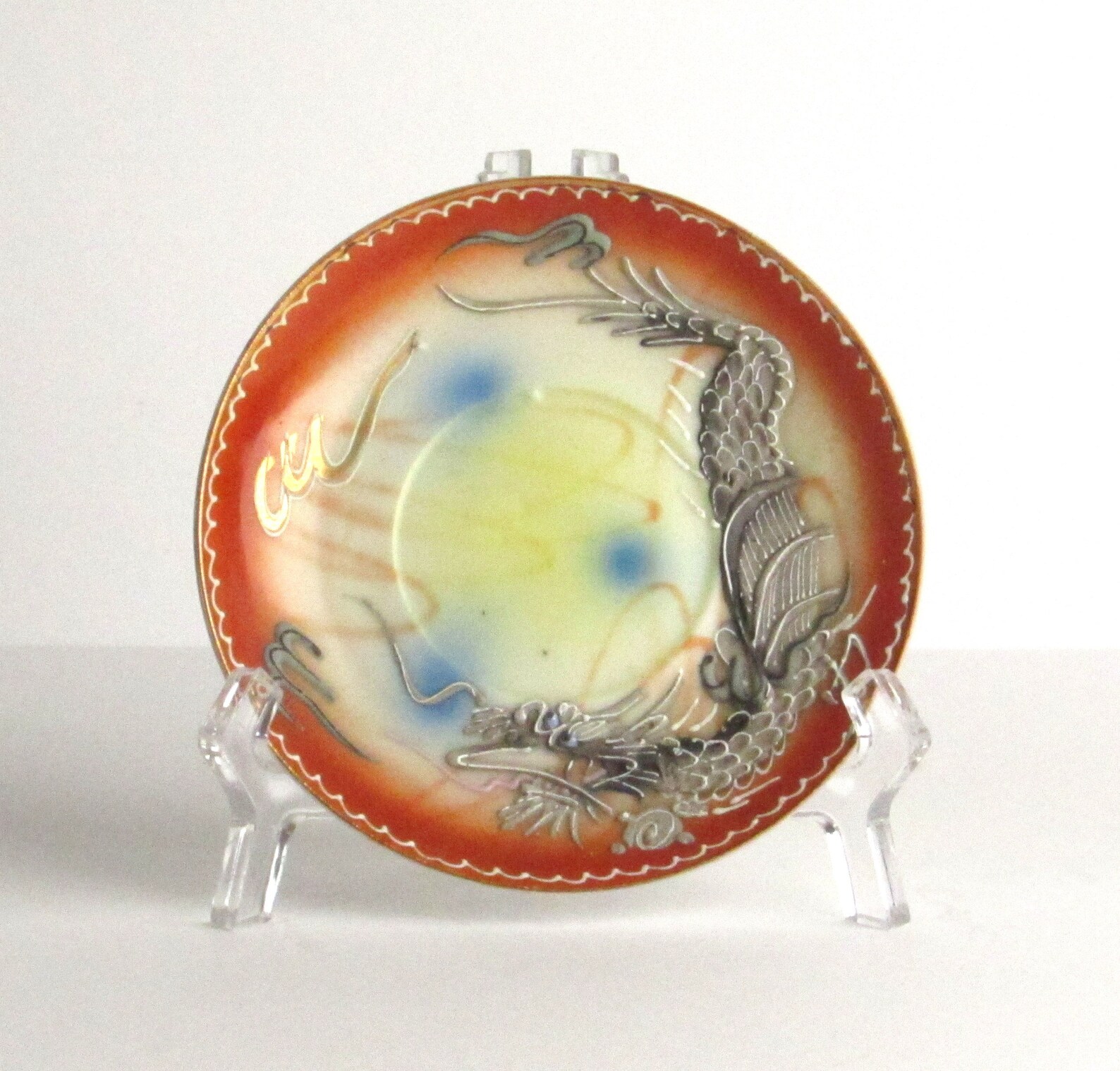 Moriage Dragon Plate Wales China Porcelain Dish 24K Gold | Etsy