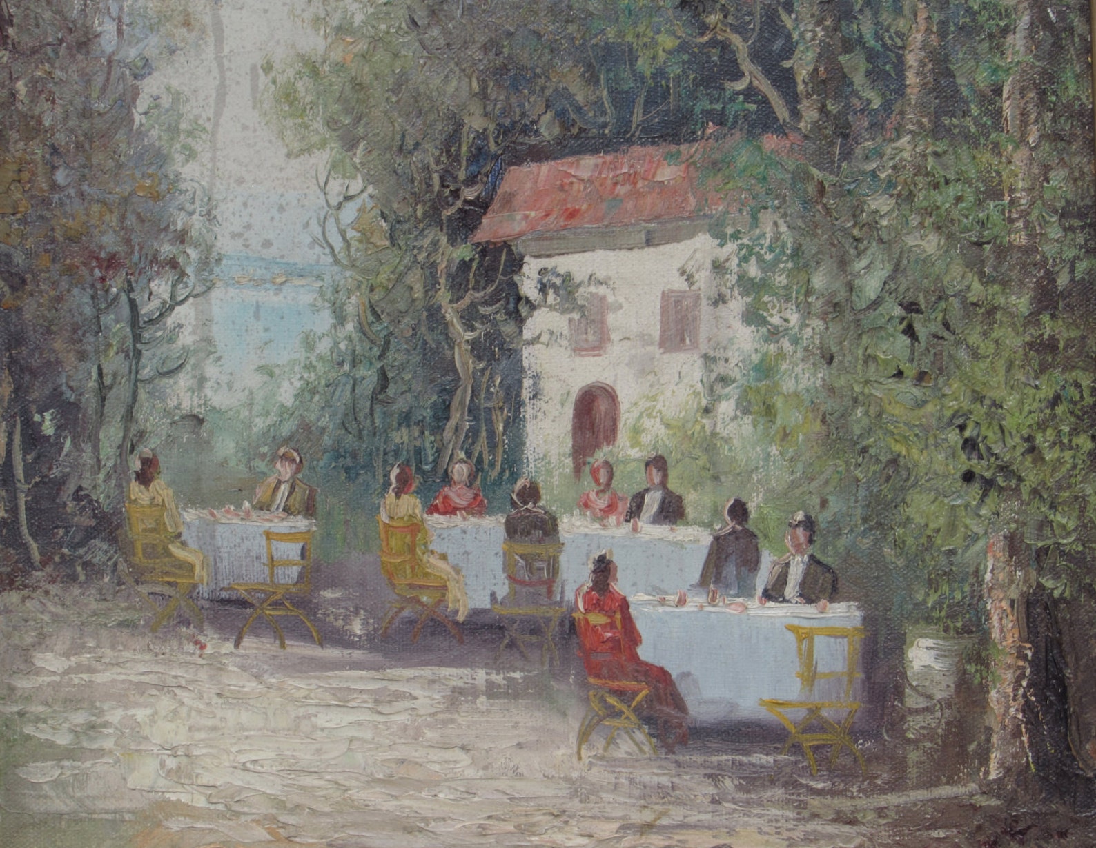 Original Signed Colletti Oil Painting People Enjoying | Etsy