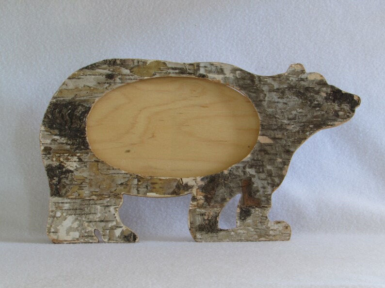 Unique Hand Tooled Grizzly Bear Photo Frame With Natural Birch | Etsy