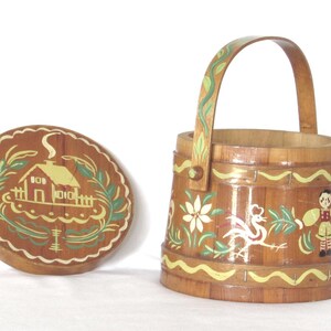 Antique Firkin Bucket, Maple Syrup Container, Cookie Jar With Lid ...