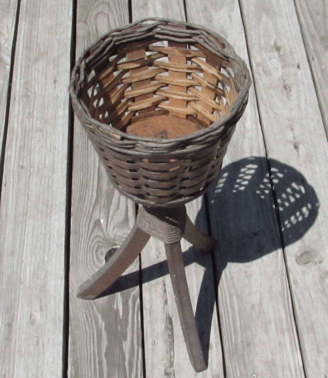 Vintage Wicker Plant Stand Rustic Shabby Chic Furniture - Etsy
