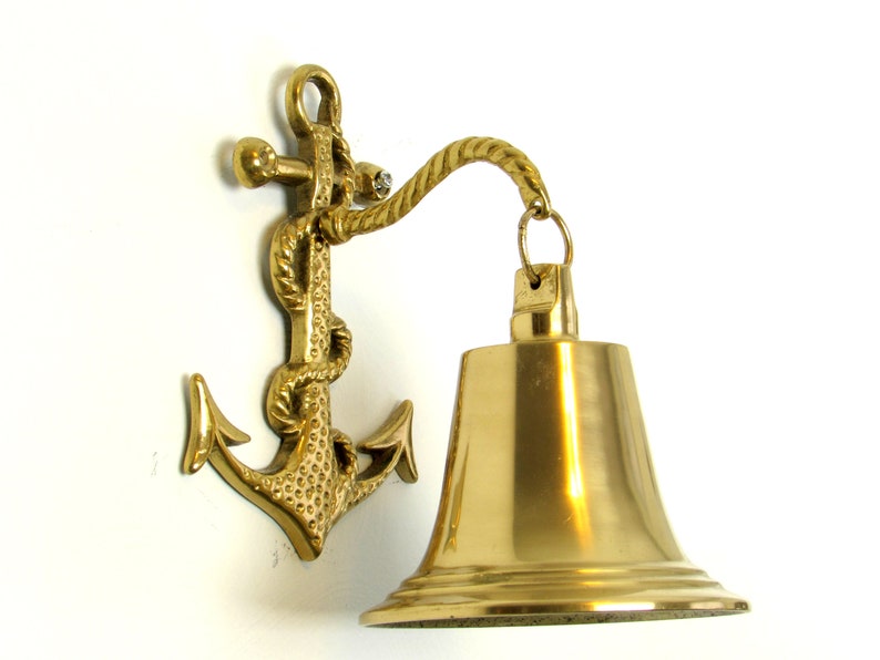 Large Solid Brass and Very LOUD Captains Bell with Anchor | Etsy