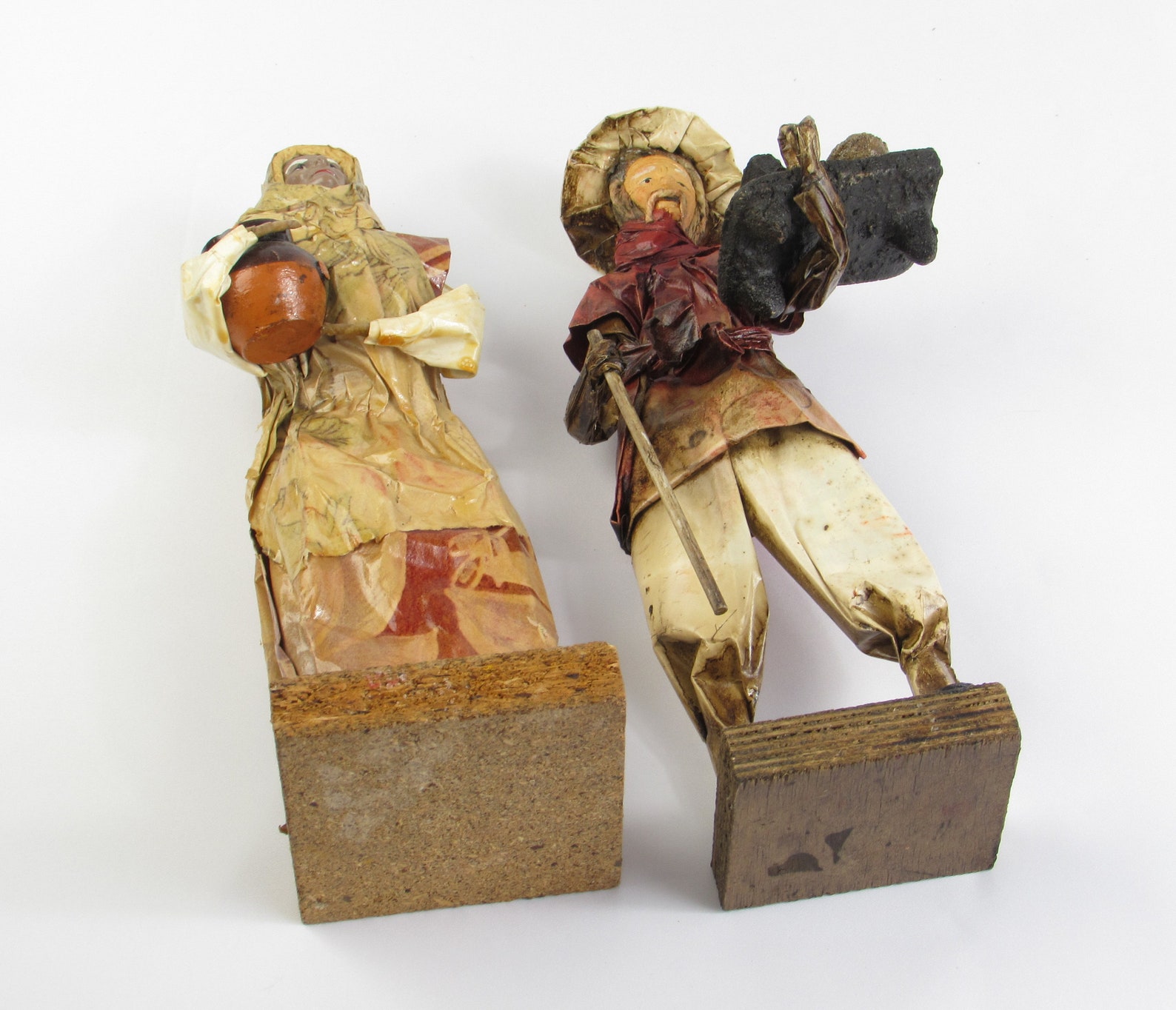 Traditional Old World Papier Mache Man and Woman Global Folk | Etsy