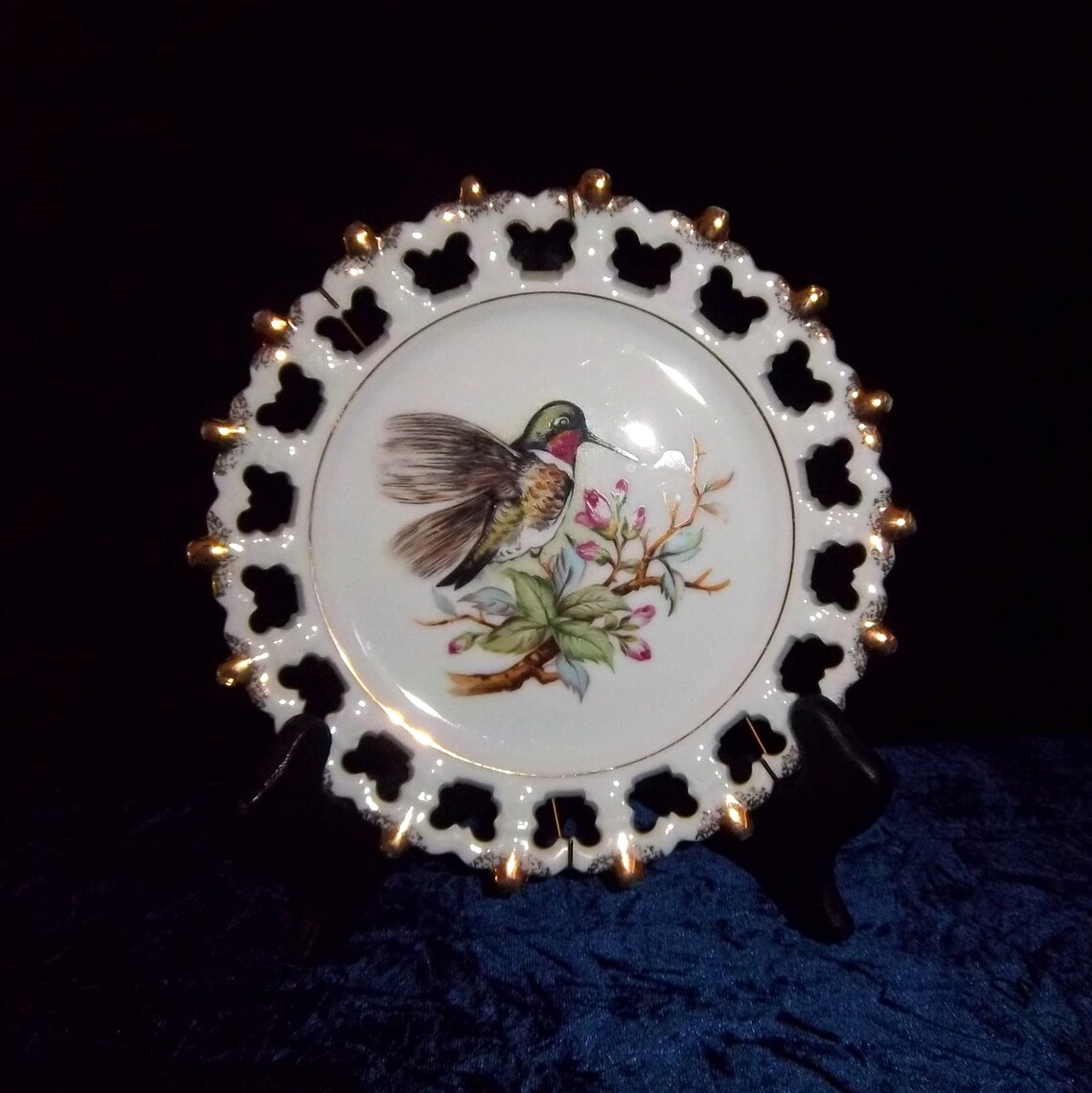 Vintage Hummingbird Plate | Etsy