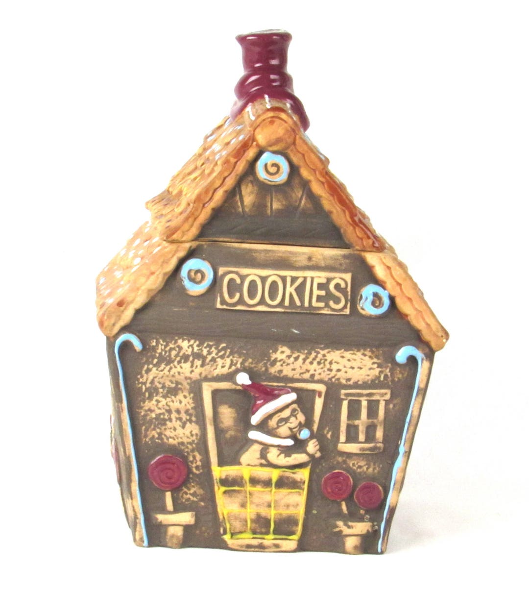 Gingerbread House Cookie Jar Mid Century Kitchen Storage - Etsy