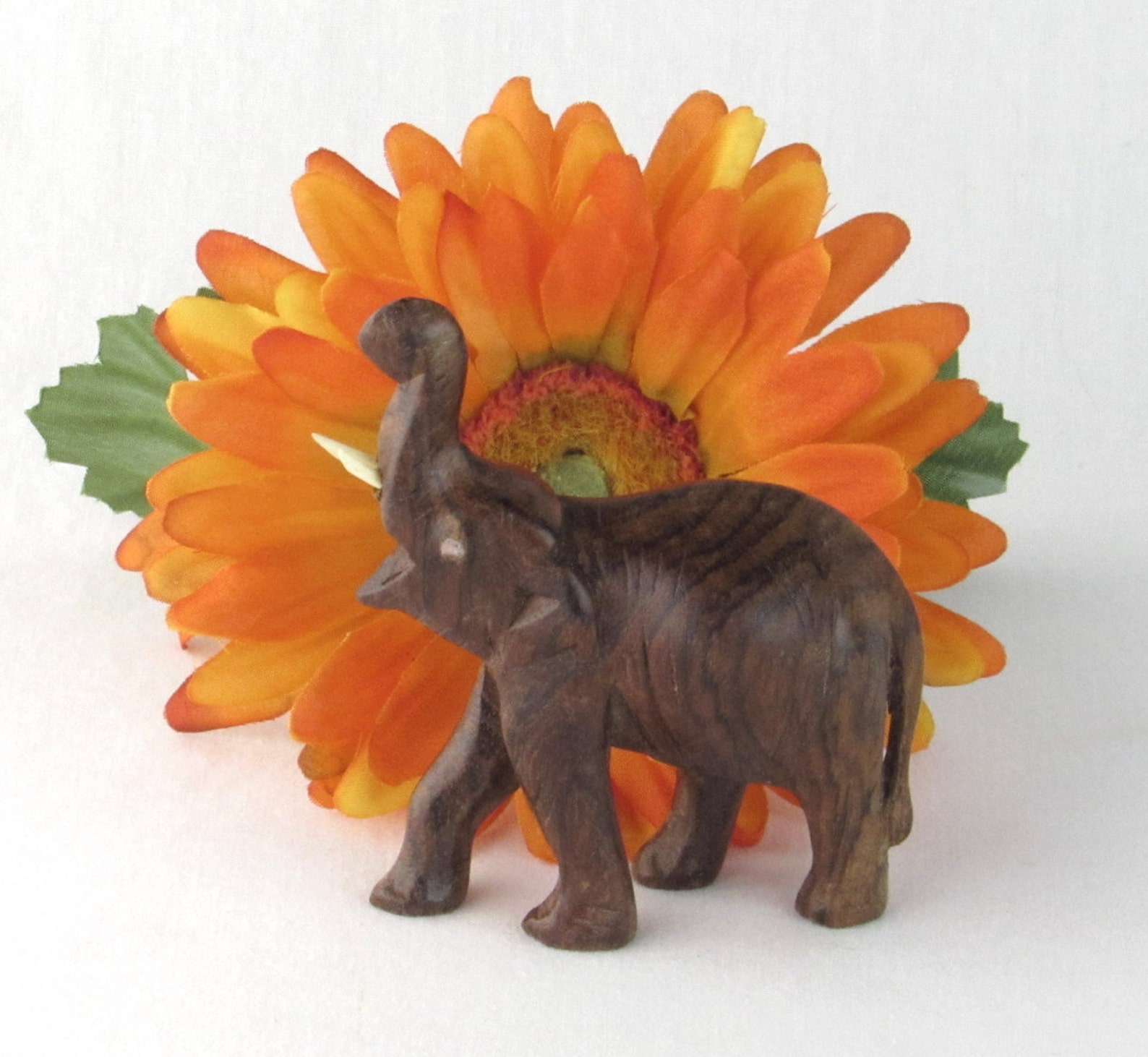 Good Luck Trunk up Feng Shui Elephant Figurine Hand Carved | Etsy