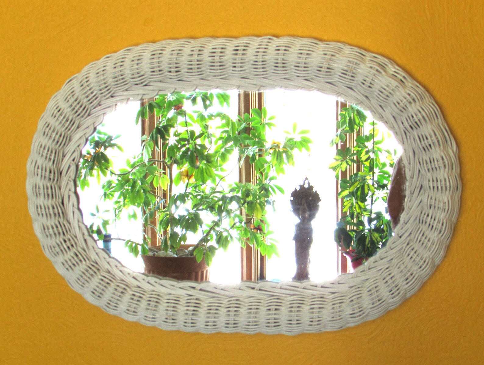White Wicker Mirror Ready to Hang Vertically Horizontally - Etsy