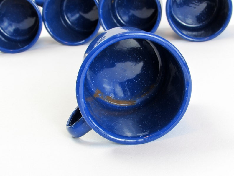 Five Speckled Blue Enamel Cups Vintage 1960s 1970s 1980s - Etsy