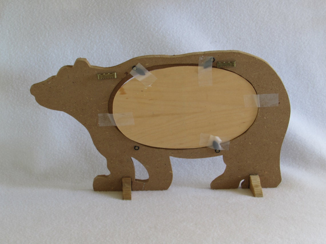 Unique Hand Tooled Grizzly Bear Photo Frame With Natural Birch | Etsy