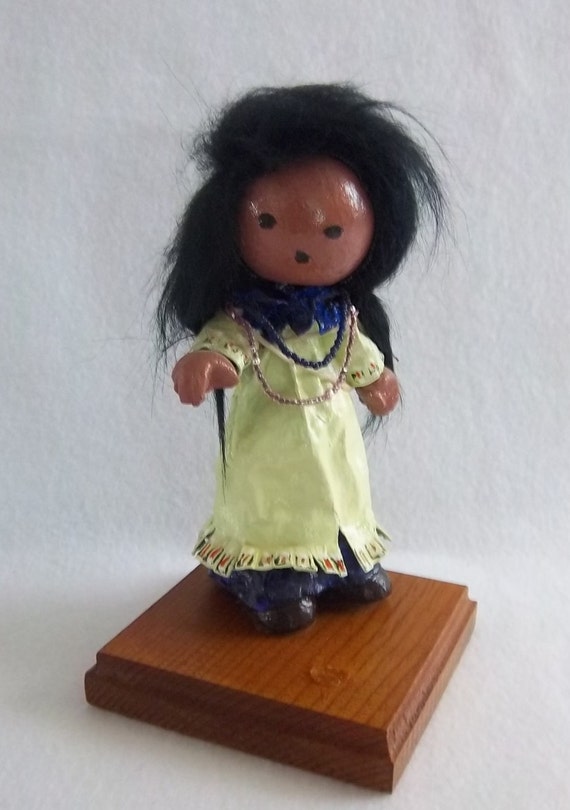 Traditional Folk Art Eskimo Doll with Papoose Baby | Etsy