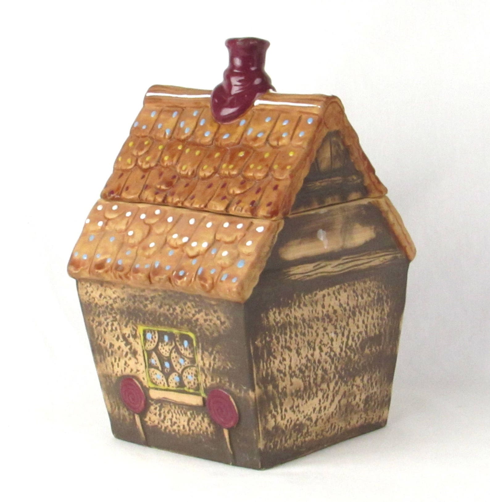 Gingerbread House Cookie Jar Mid Century Kitchen Storage - Etsy