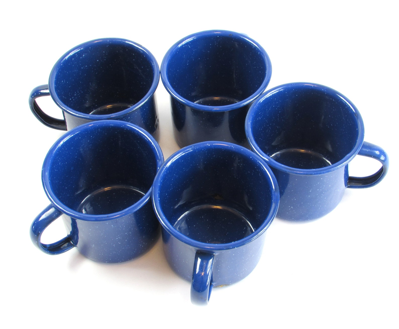 Five Speckled Blue Enamel Cups Vintage 1960s 1970s 1980s | Etsy
