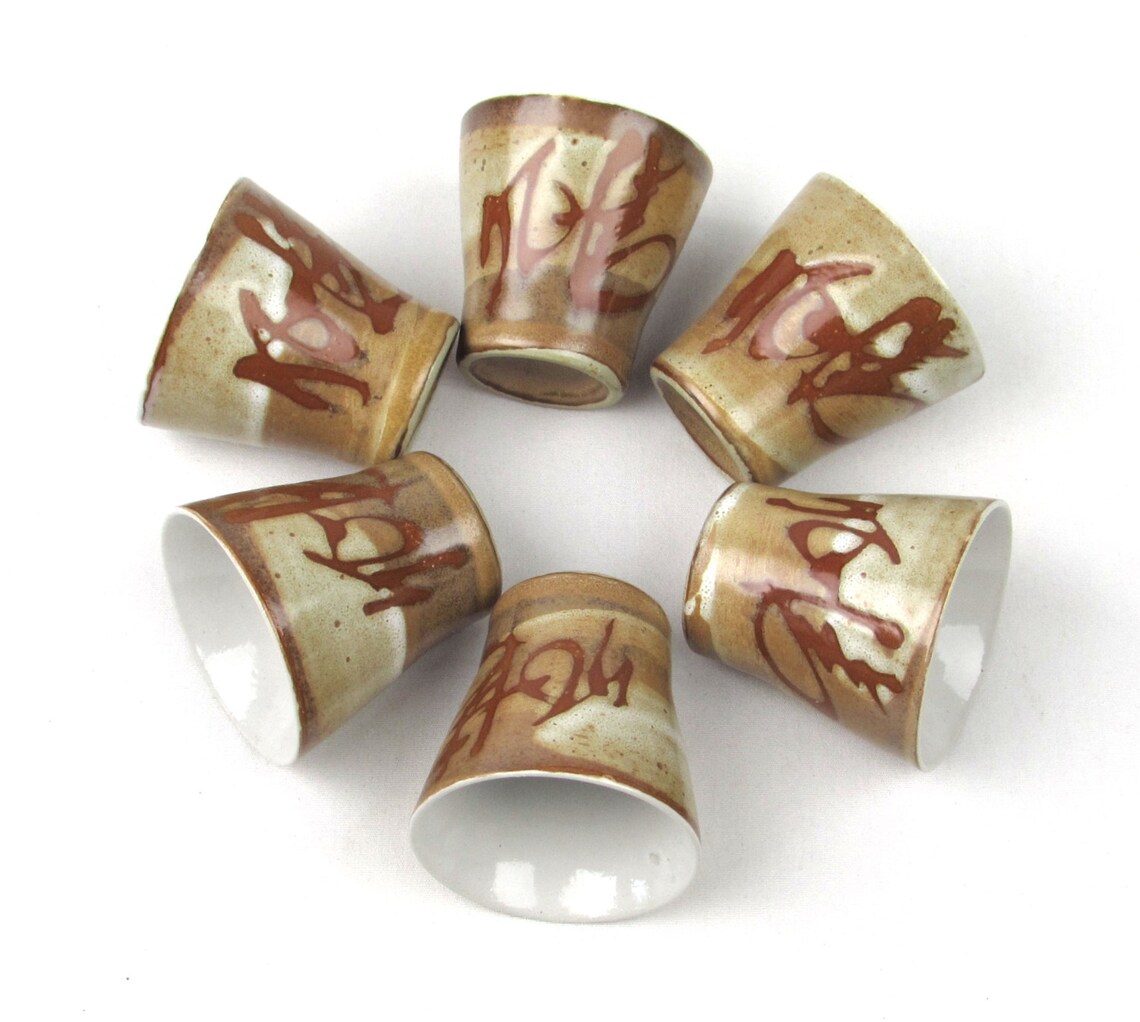 Seven Piece Japanese Saki Set Vintage Porcelain Pottery - Etsy