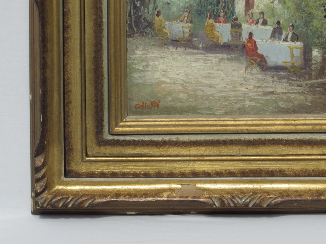 Original Signed Colletti Oil Painting People Enjoying | Etsy