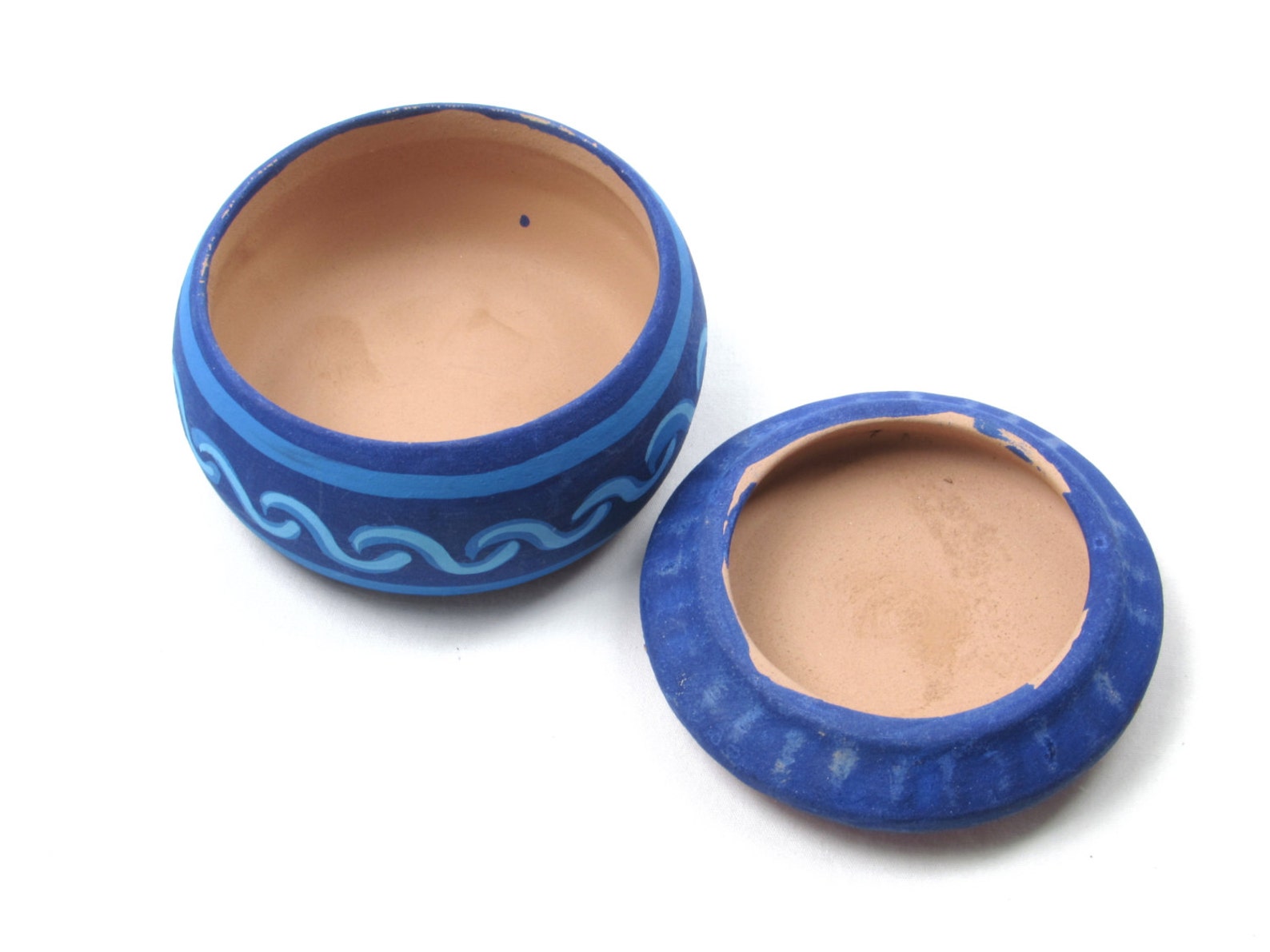 Cobalt Blue Trinket Box Jewelry Keeper Container Round - Etsy