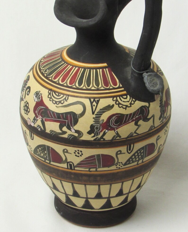 Vintage Greek Hydria Pitcher Vase Hand Made in Greece Signed - Etsy