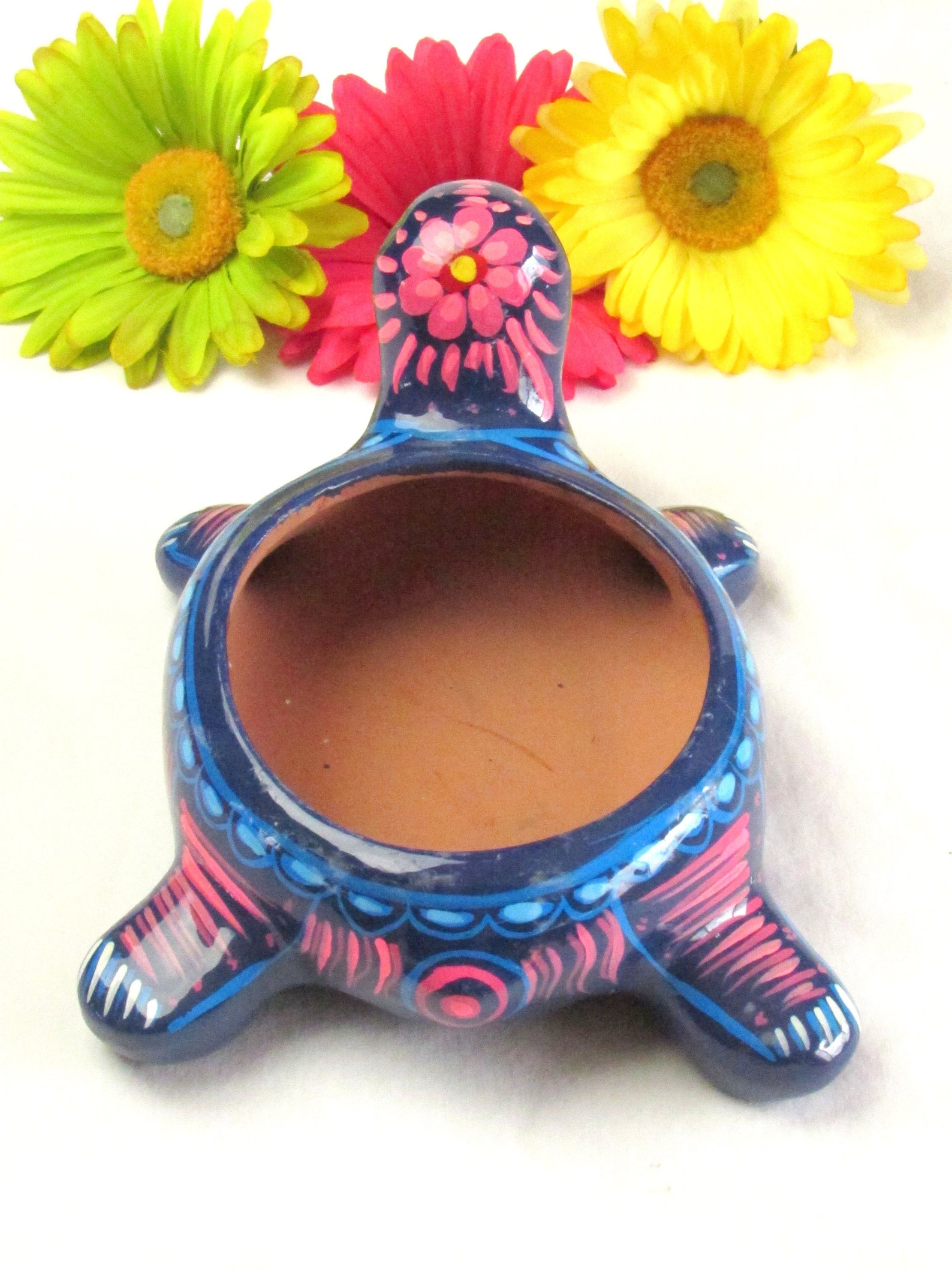 Vintage Turtle Planter Cobalt Blue Ceramic Pot Container - Etsy