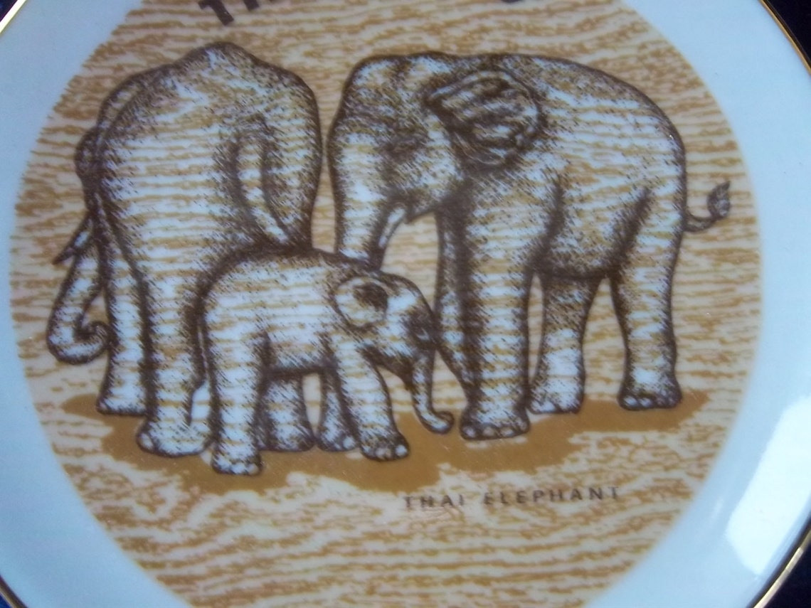 Thai Elephant Snack Plates Coasters Porcelain Dishes Set - Etsy