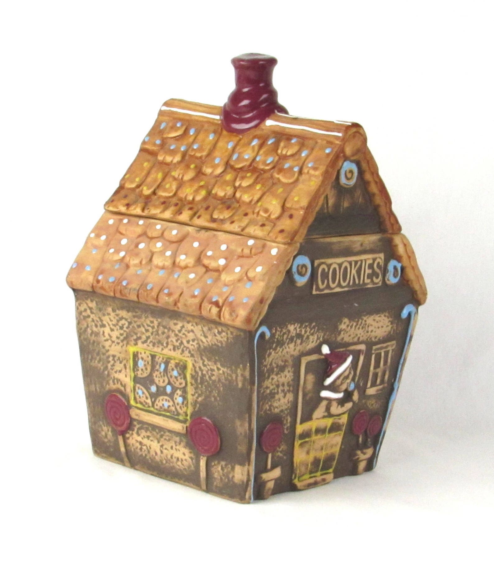 Gingerbread House Cookie Jar - Mid Century Kitchen Storage - Décor - Etsy