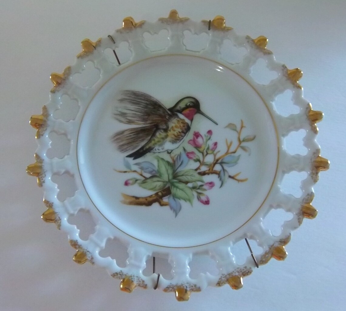 Vintage Hummingbird Plate | Etsy