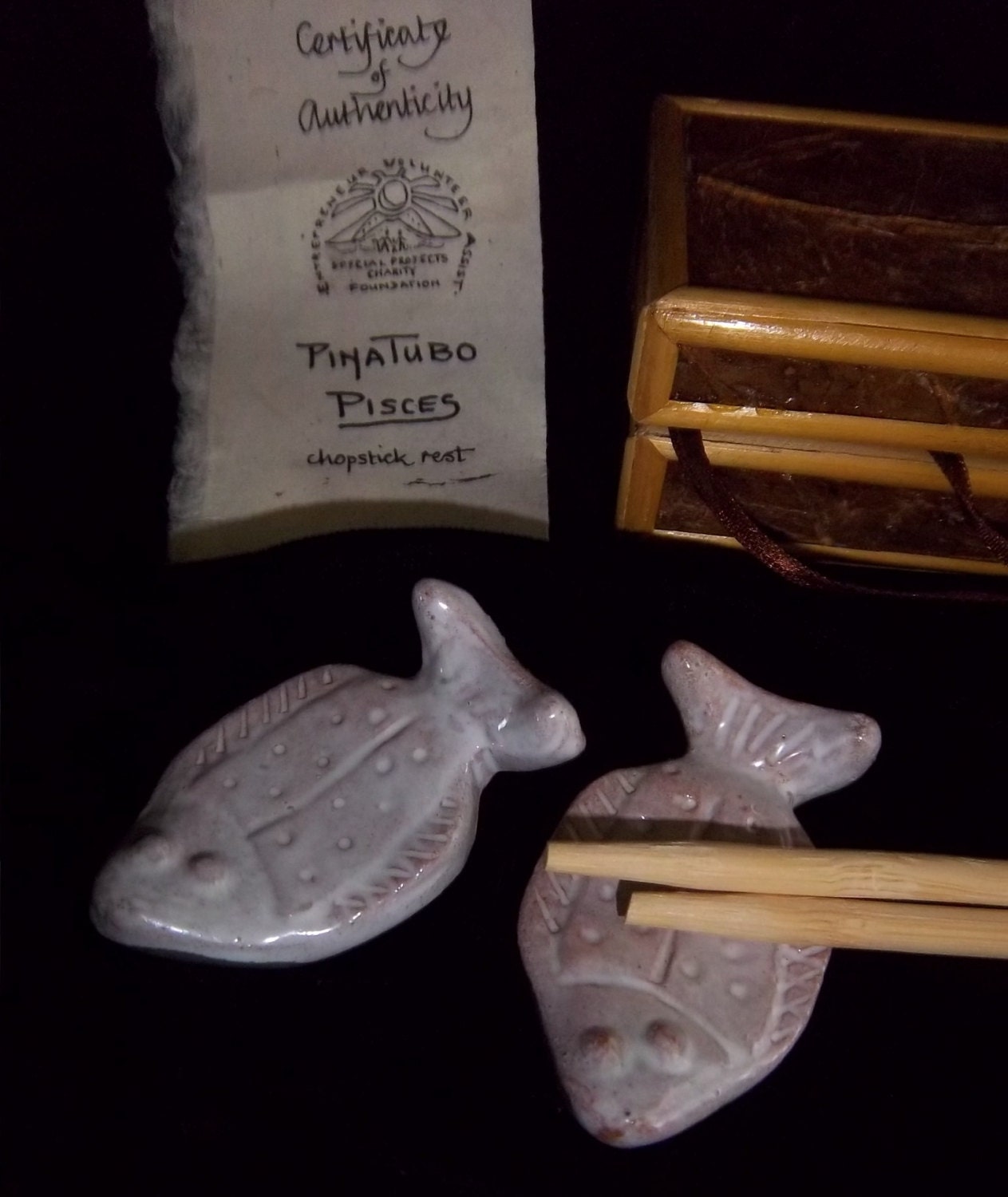 Mt Pinatubo Chopstick Rests Kit Stoneware Terracotta Fish | Etsy