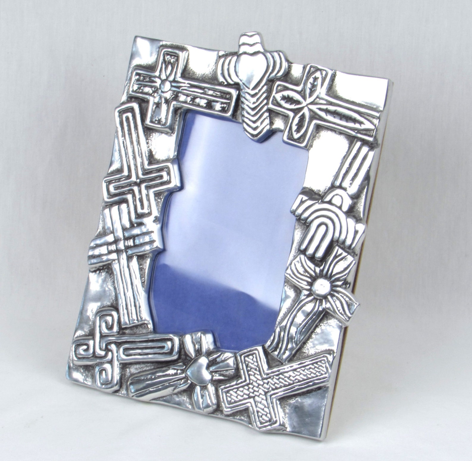 Silver Metal Raised Relief Crosses Frame Historical | Etsy