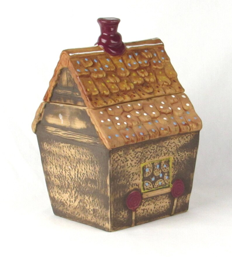 Gingerbread House Cookie Jar Mid Century Kitchen Storage - Etsy