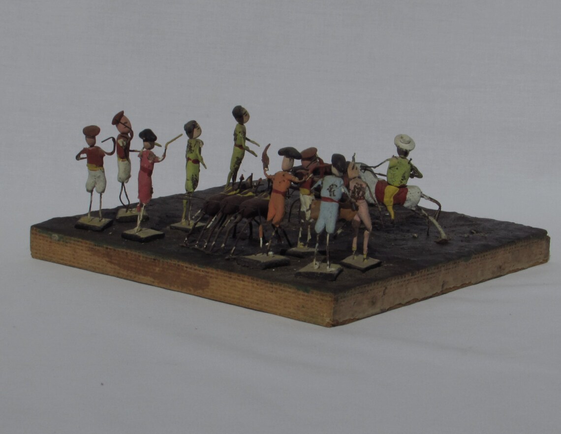 The Bullfight Tiny Miniature Matadores and Bulls VERY RARE | Etsy
