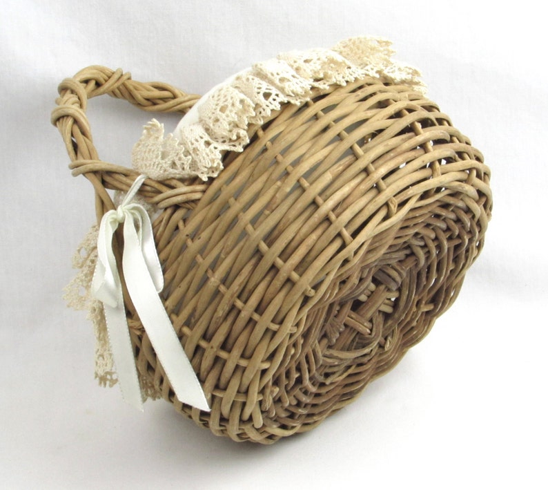 Old Fashioned Handbasket With Sewing Notions Shown Wicker | Etsy