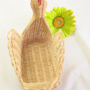Wicker Rooster Basket - Easter Egg Holder - OOAK Table Centerpiece ...