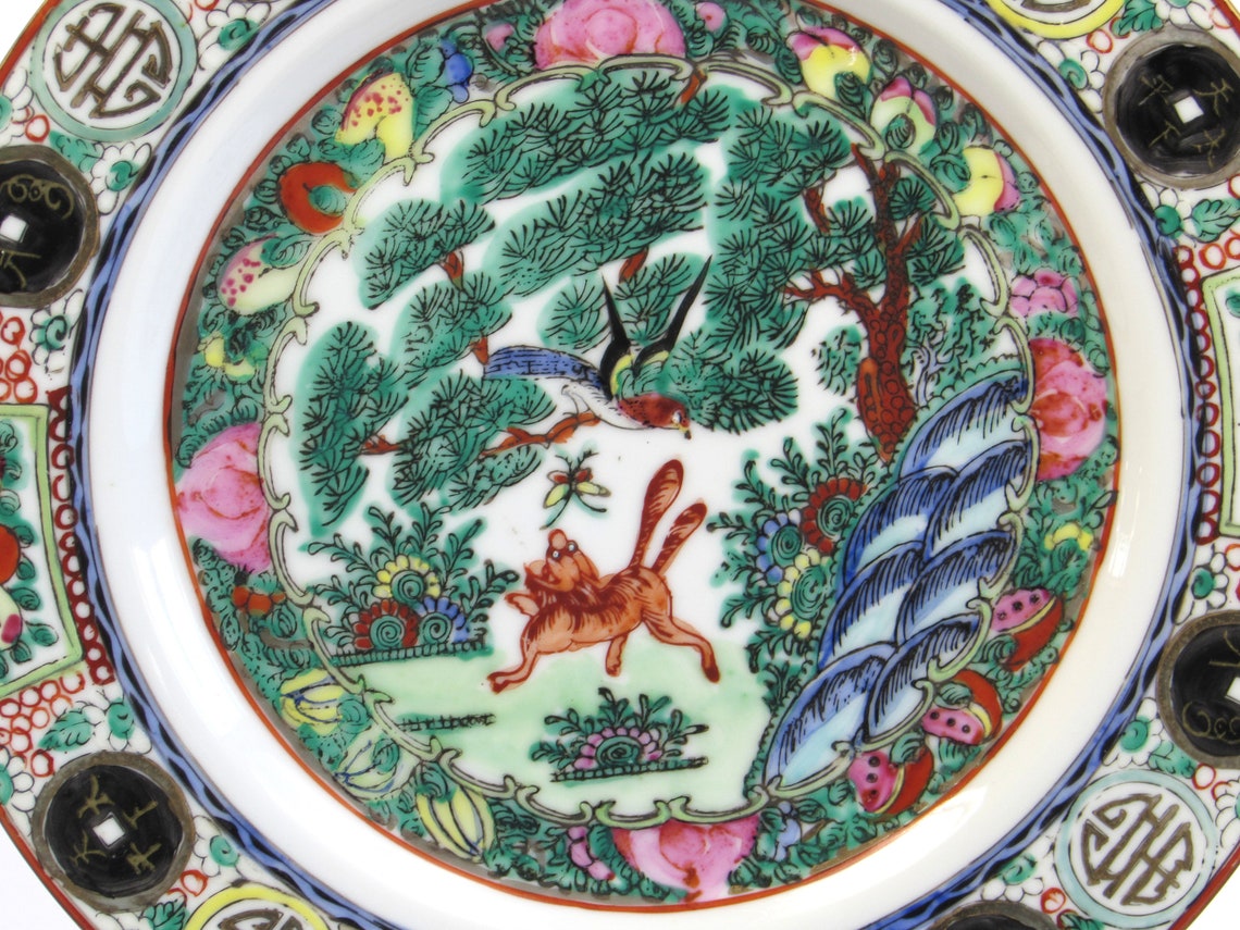 Unique Asian Plates Colorful Eastern Global World | Etsy