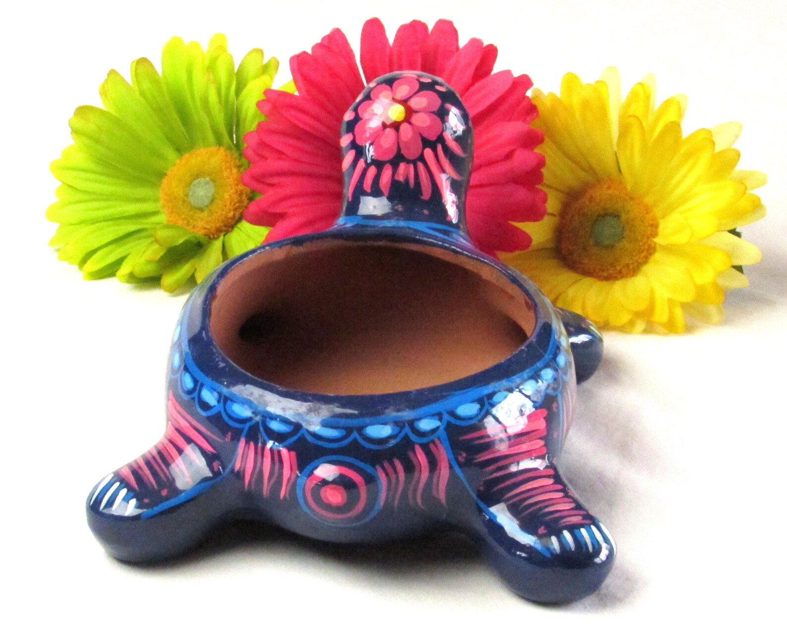 Vintage Turtle Planter Cobalt Blue Ceramic Pot Container - Etsy