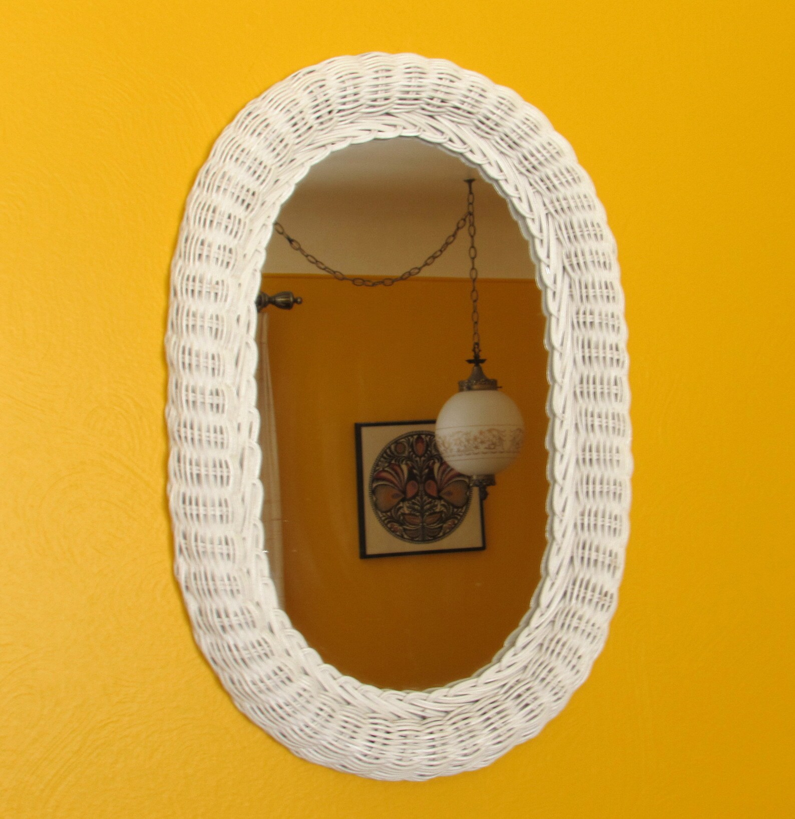 White Wicker Mirror Ready to Hang Vertically Horizontally - Etsy