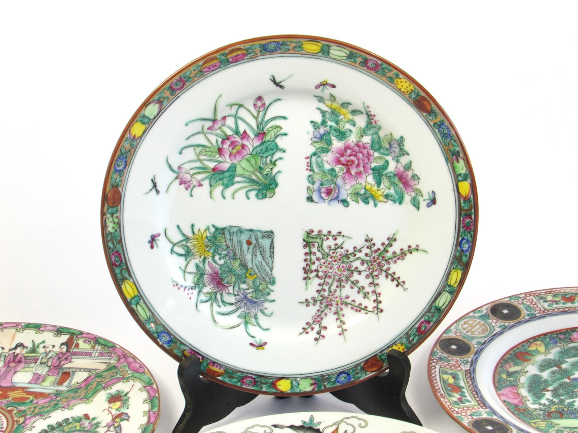 Unique Asian Plates Colorful Eastern Global World | Etsy