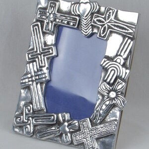Silver Metal Raised Relief Crosses Frame - Historical Religious Art ...