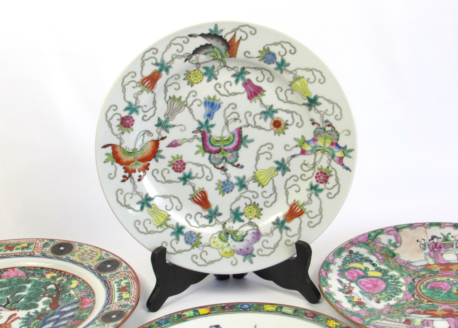 Unique Asian Plates Colorful Eastern Global World | Etsy