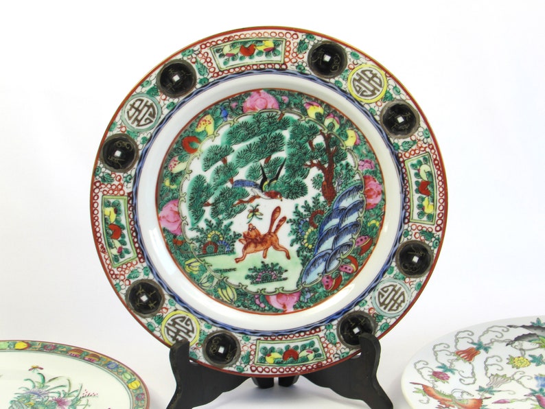 Unique Asian Plates Colorful Eastern Global World - Etsy